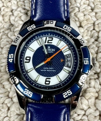 Croton Aquamatic mens watch 10 ATM w/r New in box w/ new battery Blue ...