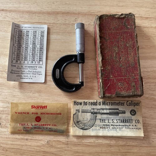 Starrett #436 0-1” Outside Micrometer With Original Box | eBay