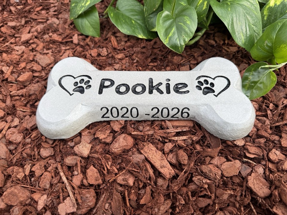 Customizable Pet Memorial Garden Stone Personalized Memorial Dog Bone ...