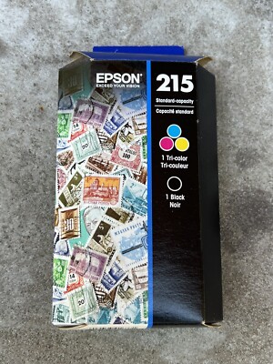 2pk Genuine Epson 215 Black & Color Ink T215 WorkForce WF100 Exp 2/27 ...