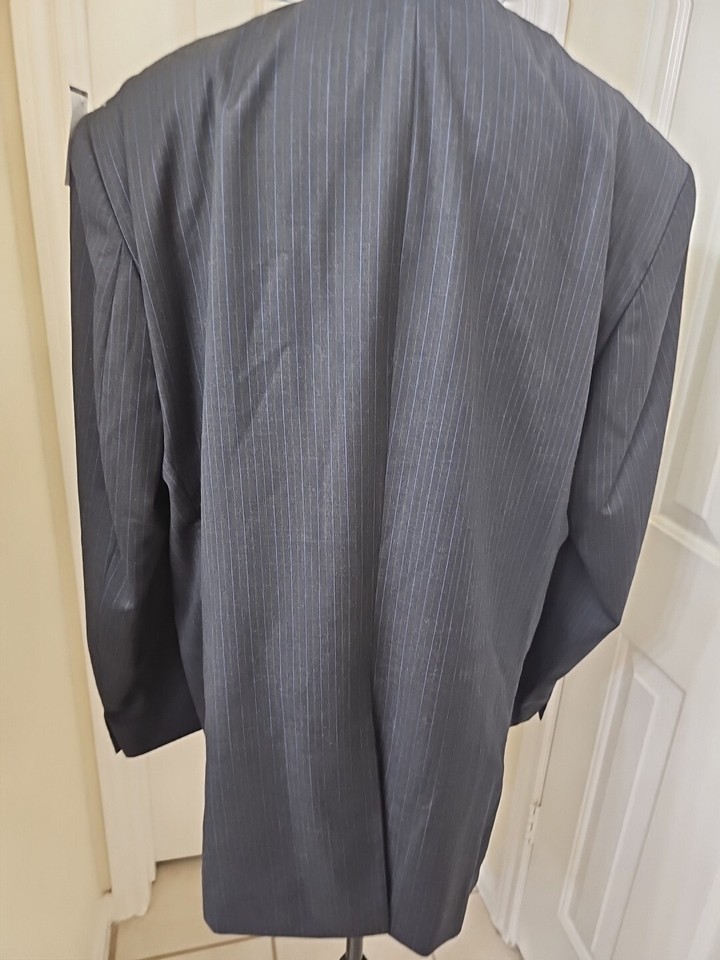 Lauren Ralph Lauren Men's Suit 46R Wool Cashmere Gray Striped Pant ...