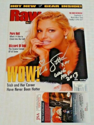 TRISH STRATUS Autographed Signed JSA 8x10 Photo WWF WWE HOF Inscription ...