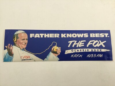 Vintage Radio Station Bumper Sticker 103.5 FM The FOX Classic Rock 11 ...