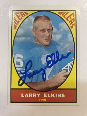 1967 Topps Larry Elkins Autographed Card #49 Houston Oilers A-50 | eBay
