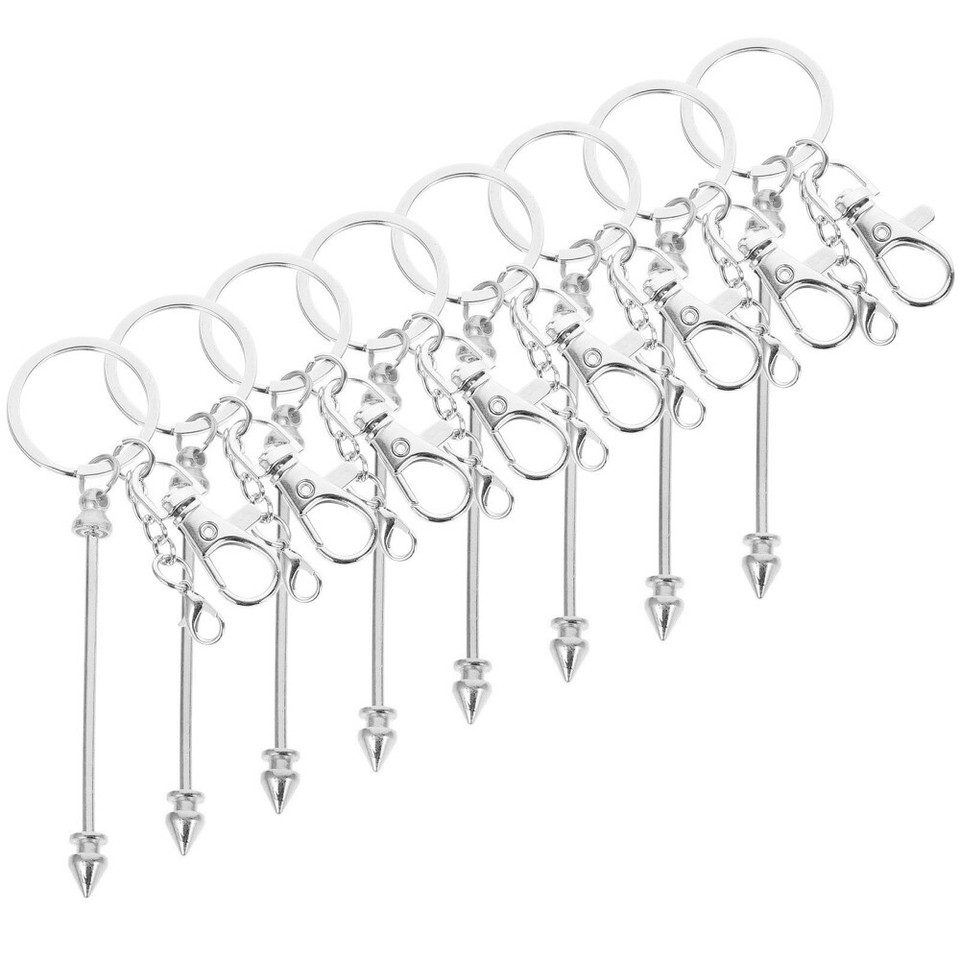 8 Pcs Beaded Key Chain Beadable Ornaments Miss Keychain Decoration ...