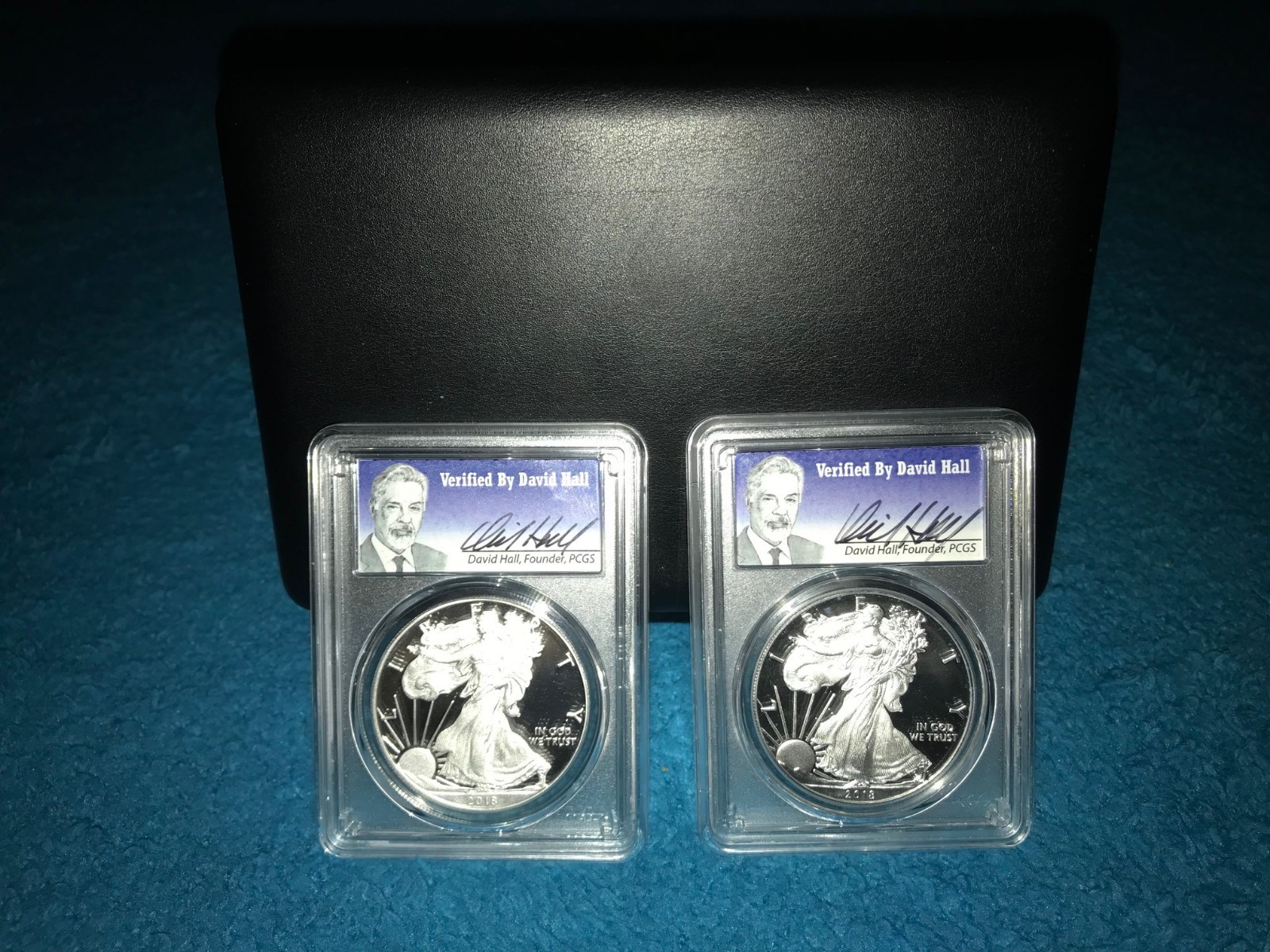 RARE DAVID HALL SIGNED 2018 PCGS FDOI W & S PR70 SILVER EAGLE SET | eBay