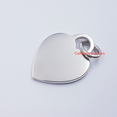 Engravable Heart Charm/ Pendant .925 Sterling Silver | eBay