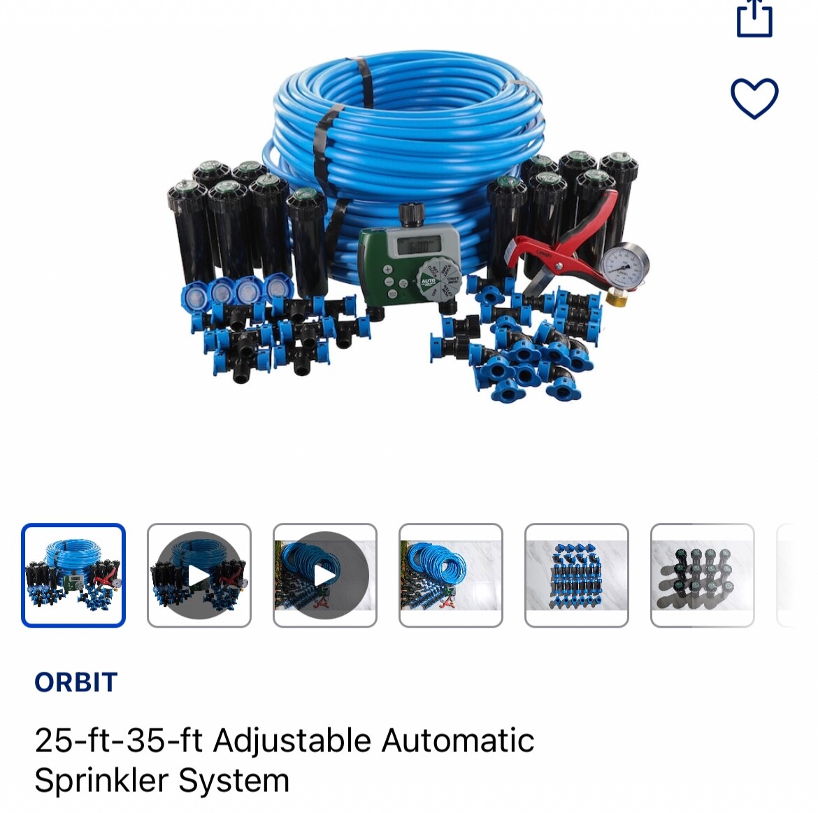 Orbit 25-ft-35ft Adjustable Automatic Sprinkler System | eBay