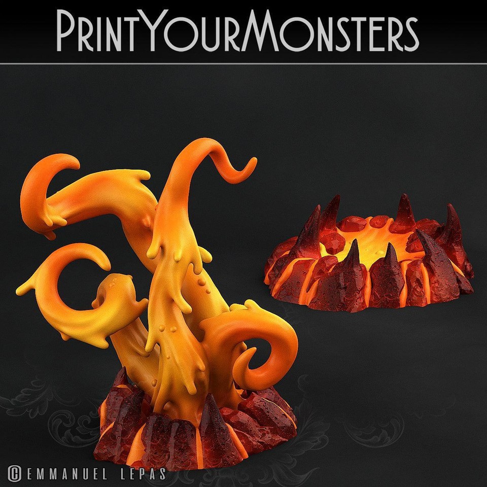 3D Printed Print Your Monsters Infernal Magma Set 28mm - 32mm D&D ...