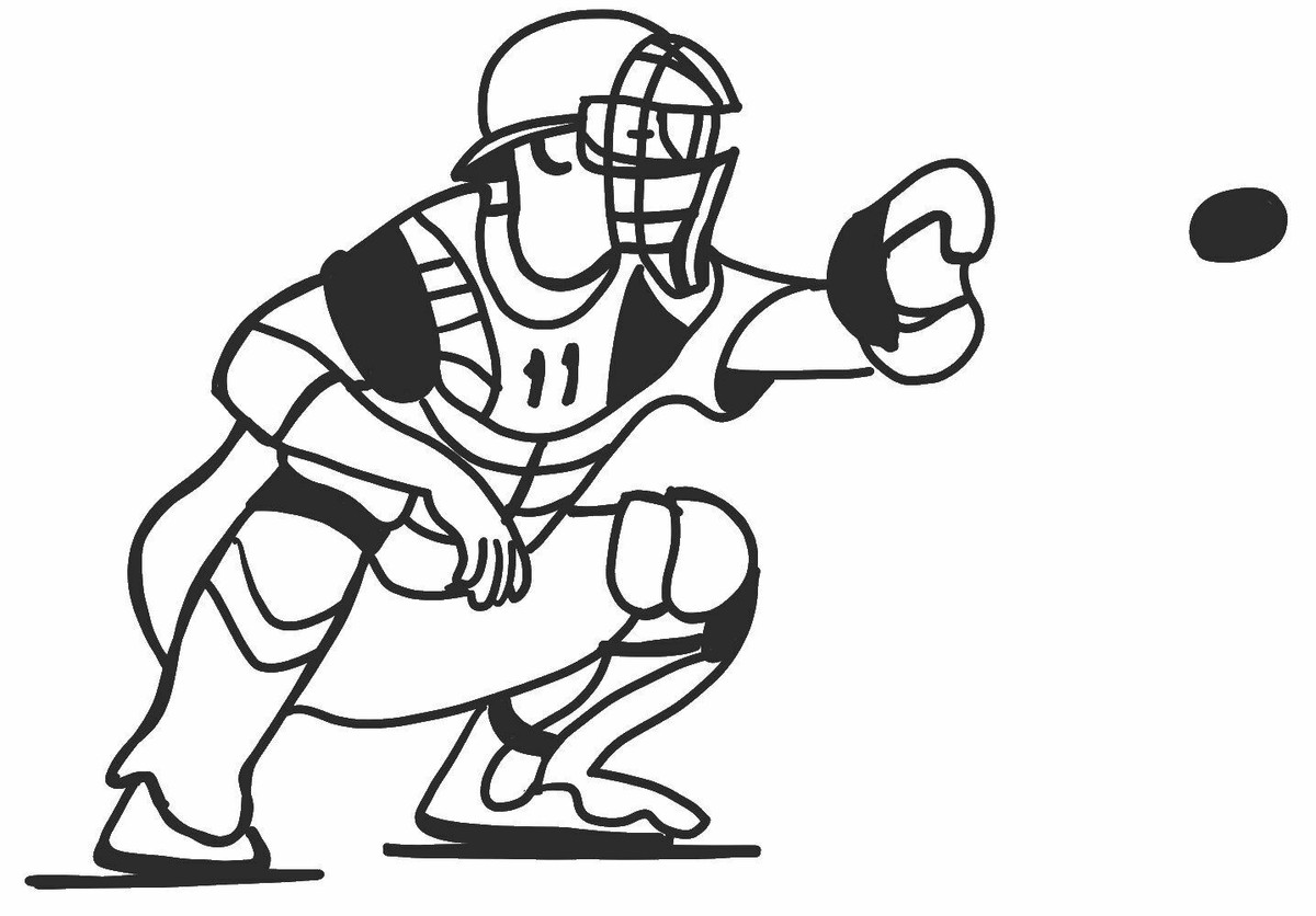 Cartoon Baseball Catcher