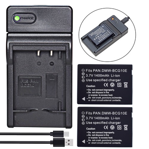 Battery 2Pack +USB Charger For Panasonic Lumix DMC-ZS20 DMC-ZS25 DMC ...