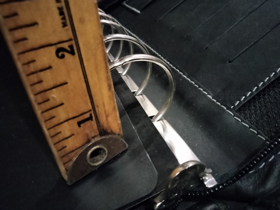 Franklin Covey Black Nappa Leather Planner Organizer 6 Ring Zip Vtg Usa ...