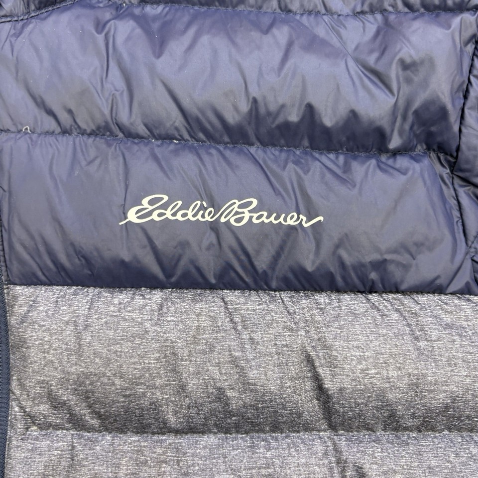 Eddie Bauer Jacket Mens XL Blue Gray Cirruslite EB650 Down Hooded Coat ...