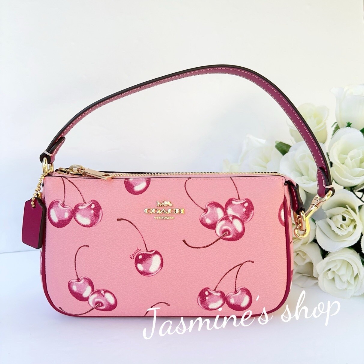 ️ ️NWT COACH CR827 Nolita 19 With Cherry Print (100% Authentic )+ Pearl ...