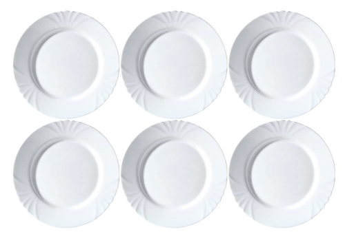 6-pack Luminarc Cadix Tempered Dinner Plate White 27.5cm Lunch Dinner Food D7380 | eBay UK