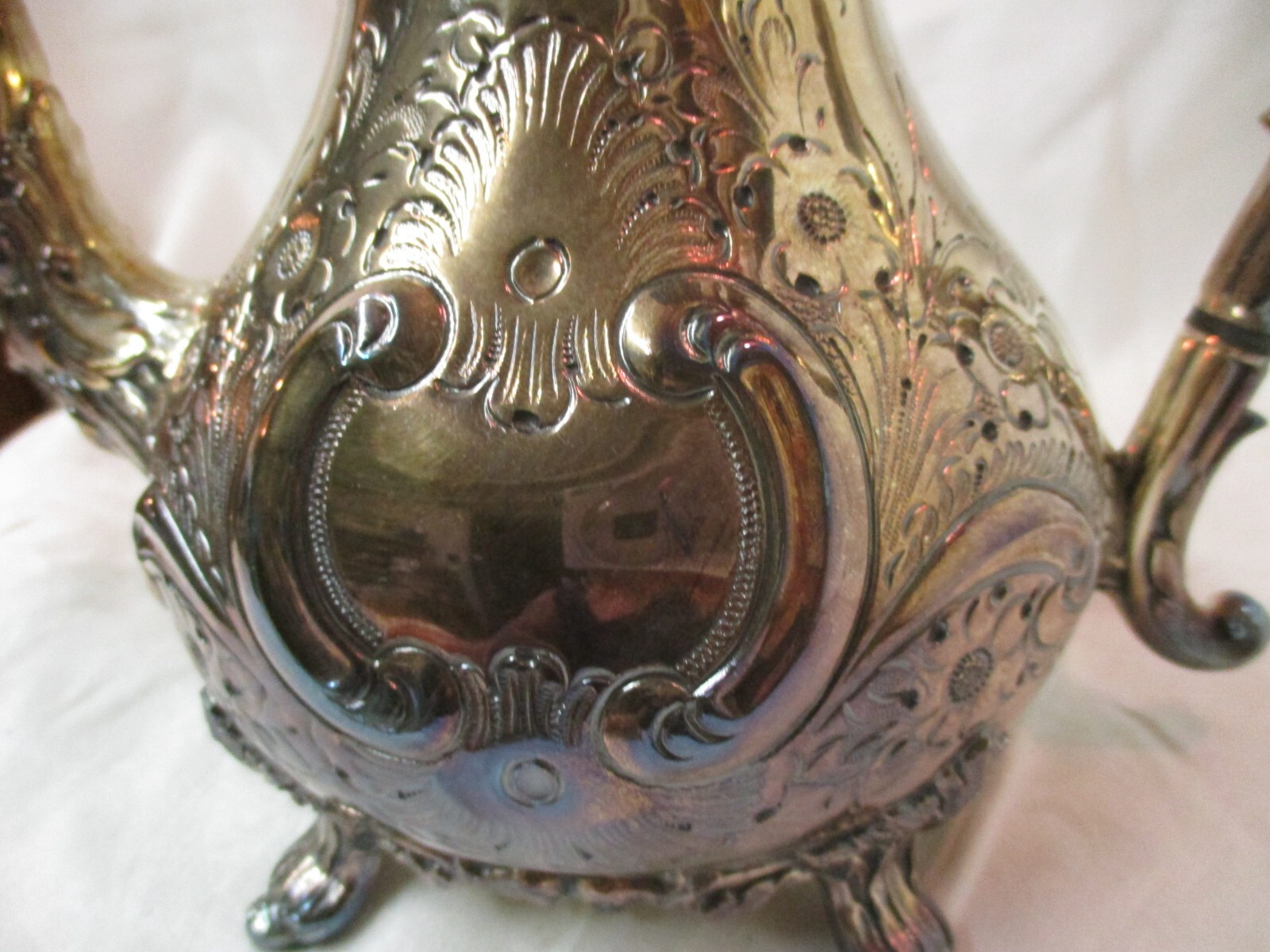 Antique England James Dixon & Sons EPBM Silver Plated Coffee Pot Bird ...