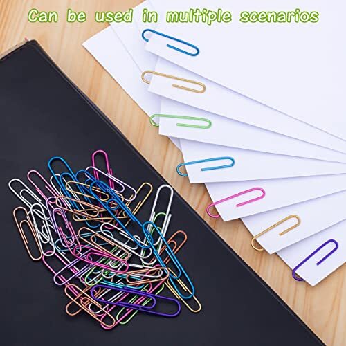 150pcs 2 Inch Jumbo Assorted Colored Paper Clips for Paperwork Office ...