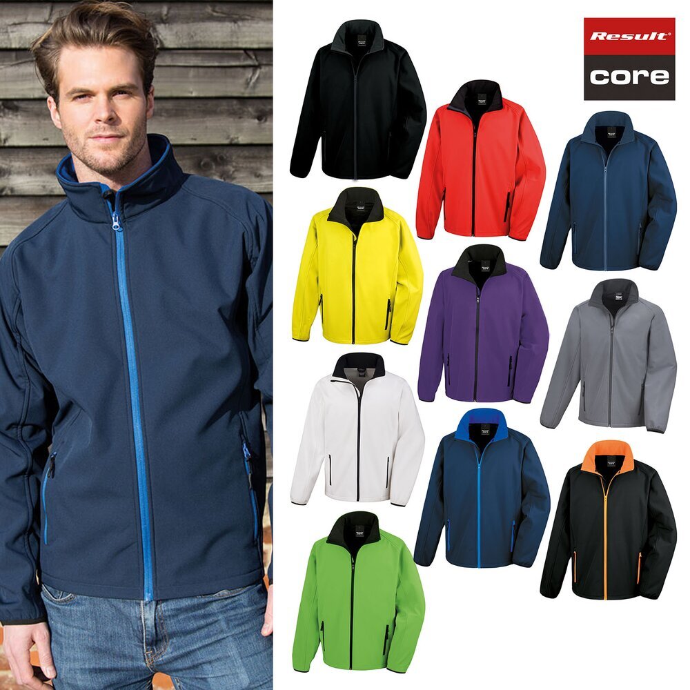 Result Core Printable Softshell Jacket R231M - Men's Long Sleeve Jacket ...