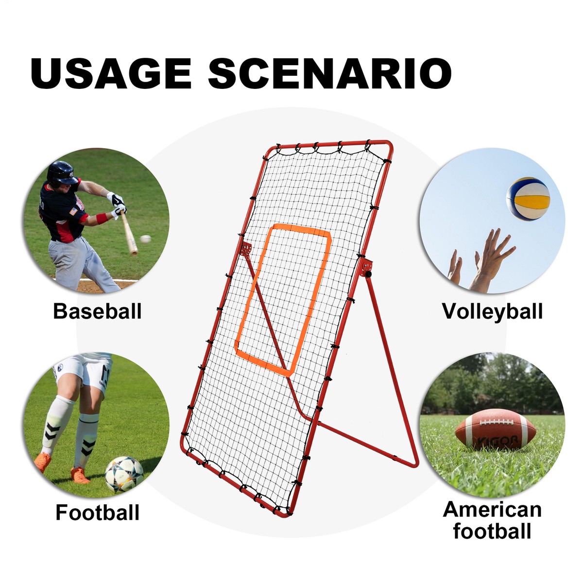 Baseball Rebounder Net LFYSPORTS 4x4 FT - Foldable Pitch Back Trainer ...