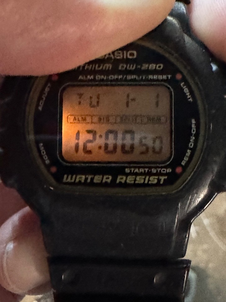 Vintage Casio DW-280 Lithium Module 1000 Alarm Chrono Wrist Watch Japan ...