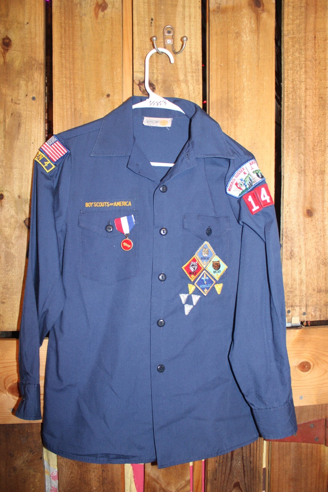 Boy Scouts of America Uniform Youth Shirt Large Blue Cub Long Sleeve ...