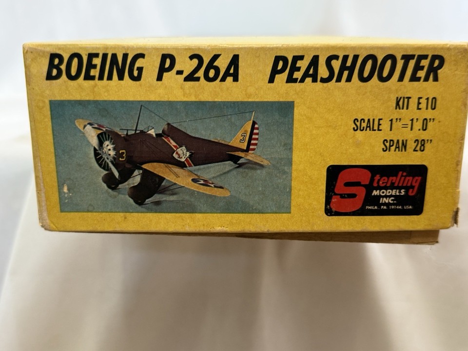 Sterling Models Inc. Boeing P-26A Peashooter E 10 Balsa Wood Model Kit ...