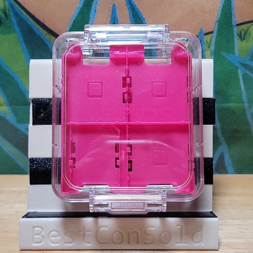 VTG Authentic Nintendo DS Clear pink 16 Game Card Carry Case Cartridge ...