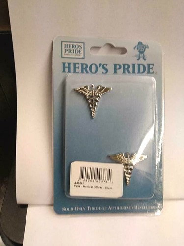 Caduceus Wings Lapel Pin Military Medic Medical Emblem Silver Collar ...