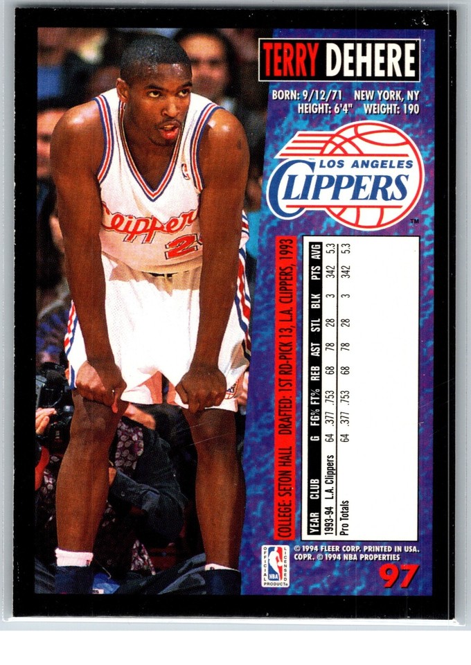 1994-95 Fleer Terry Dehere LA Clippers #97 | eBay