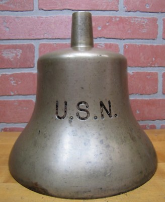 USN UNITED STATES NAVY Old BRASS NICKEL PLATED Retired Nautical Ships ...