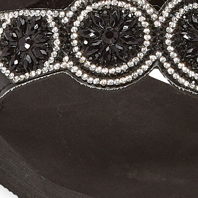 NEW WOMEN'S MIXIT BLACK FIVE DISK FLIP FLOPS WEDGE SANDALS SIZES 6, 7 ...