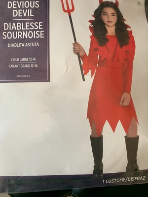 New Devious Devil Costume Girls Large 12-14 Suit Yourself Halloween ...