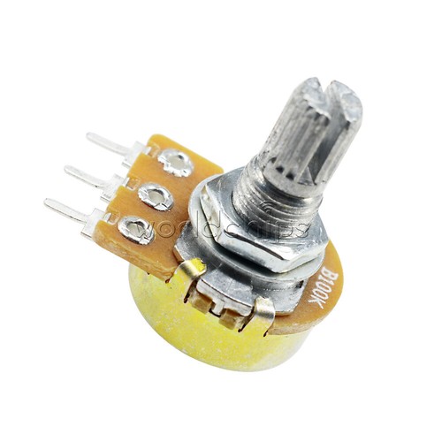 10PCS B100K 3Pin Potentiometer 100K Ohms Type B Taper Linear Rotary ...