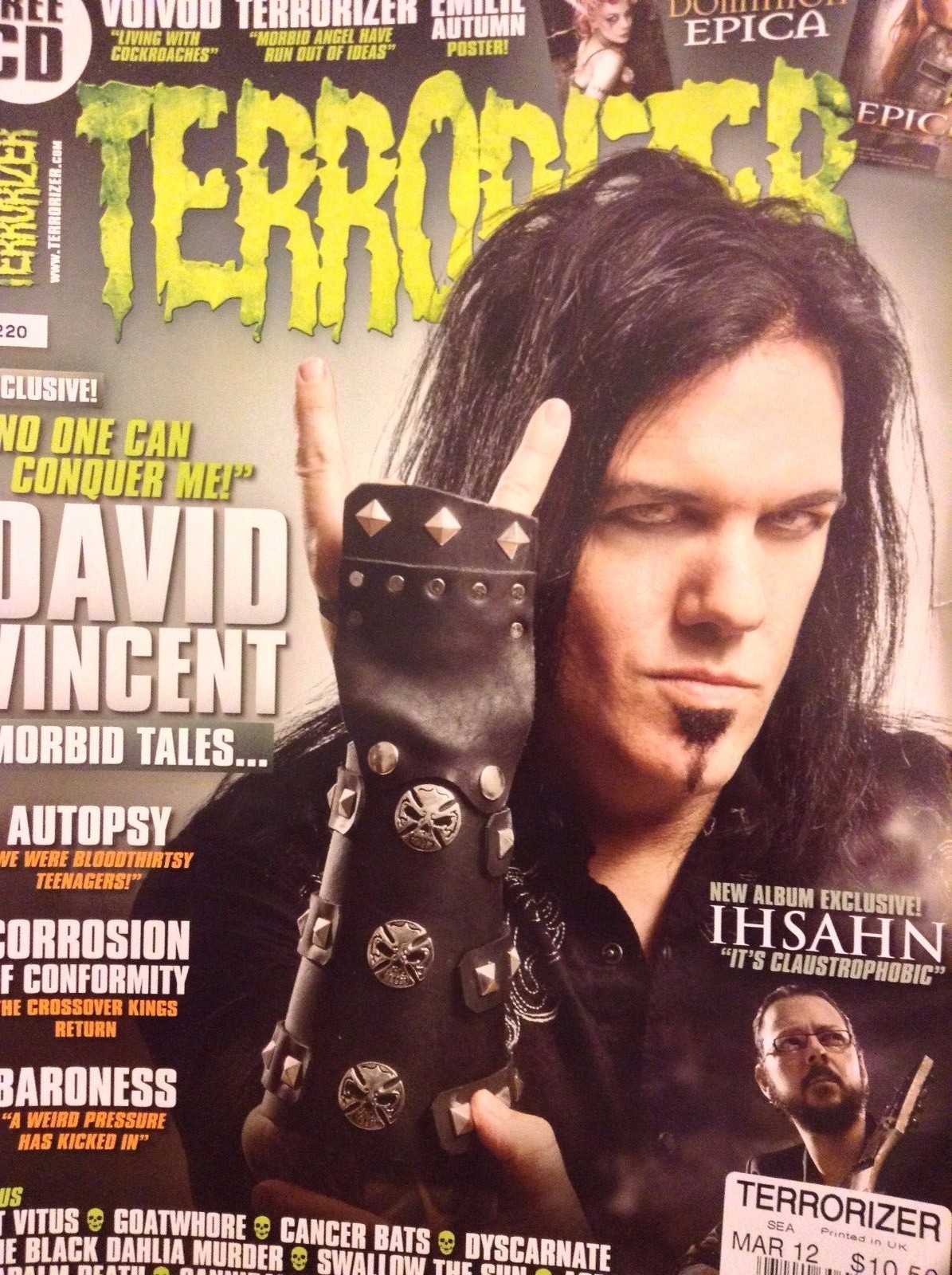 Terrorizer Magazine David Vincent March 2012 121317nonrh | eBay