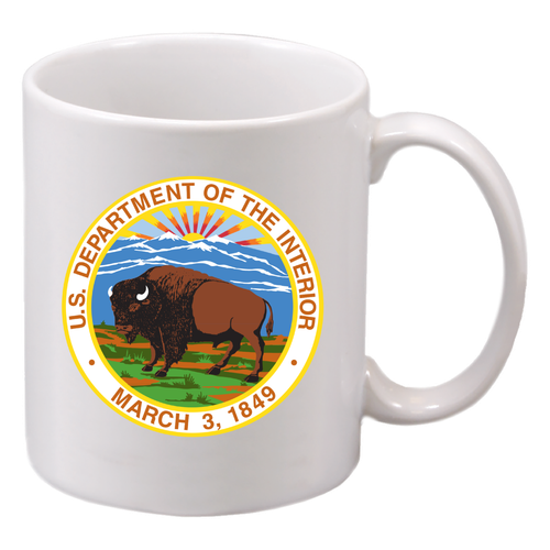 DOI Department of the Interior Buffalo Logo 11 Ounce White Mugs | eBay