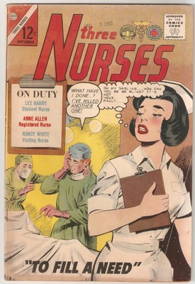 Charlton Three Nurses #20 Comic Book Charlton Comics 1963 Romance Comic ...