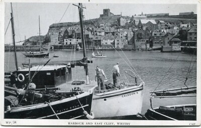 Whitby Fishing boats Caledon & Faith Star with crew in the Harbour ...