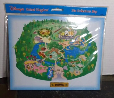 NEW OLD Disney pin WDW Atlas Map Animal Kingdom Title Pin & Backer Card ...