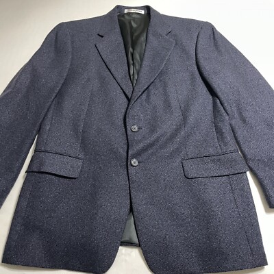 Hickey Freeman Blazer Jacket Textured Blue Wool Cashmere 2 Button Sport ...