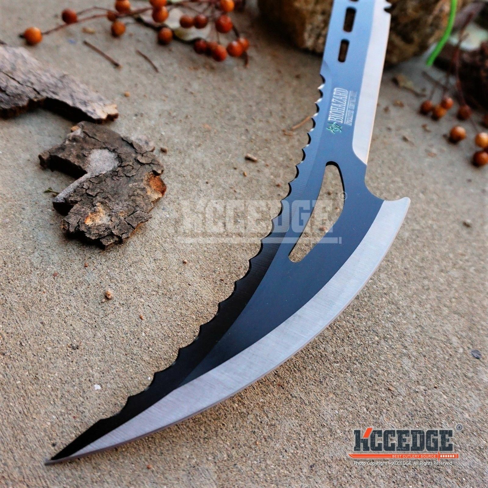 24" Technicolor BIOHAZARD NINJA SWORD Full Tang Machete ZOMBIE SLASHER ...