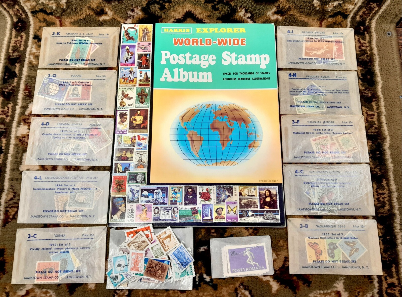 The Explorer Worldwide Postage Stamp Album H.E. HARRIS Never Used ...
