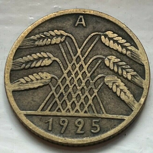 Germany 1925 A 10 Reichspfennig Coin (#F157) Weimar Republic | eBay