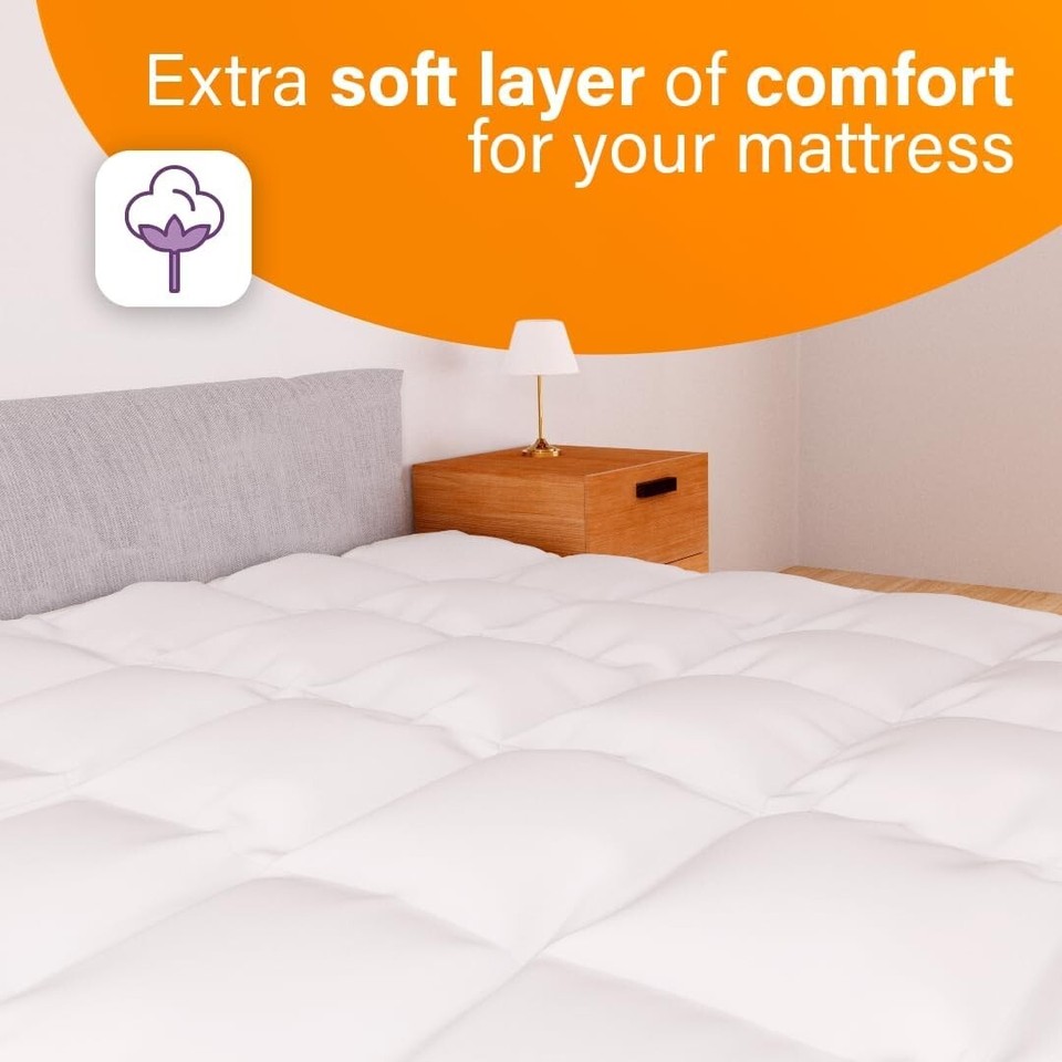 Emma Essentials 100% Microfiber Mattress Topper - All UK Sizes Avail ...