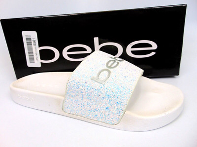 Bebe Women's Fraida Glitter Slide Fashion Sandals Flats Size 8.0 M ...
