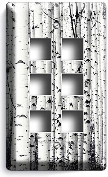 BIRCH GROVE TREE TRUNKS WILD WOODS FORREST LIGHT SWITCH WALL OUTLET ...