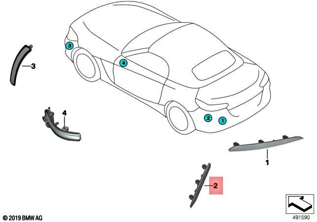 Genuine BMW Z4 G29 Z4 20i 30i M40i Rear reflector Rear Left 63148089571 ...