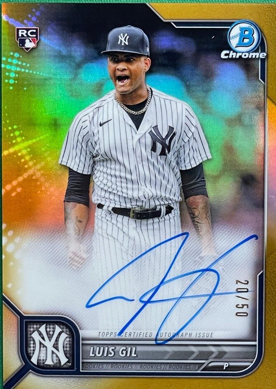 2022 Bowman - Chrome Rookie Autographs Luis Gil #CRA-LG Gold Refractor ...
