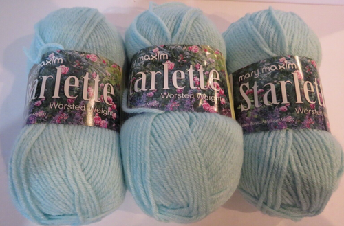 Mary Maxim Starlette Yarn #670 Soft Aqua Appr. 795 Yards Each Lot of 3 ...