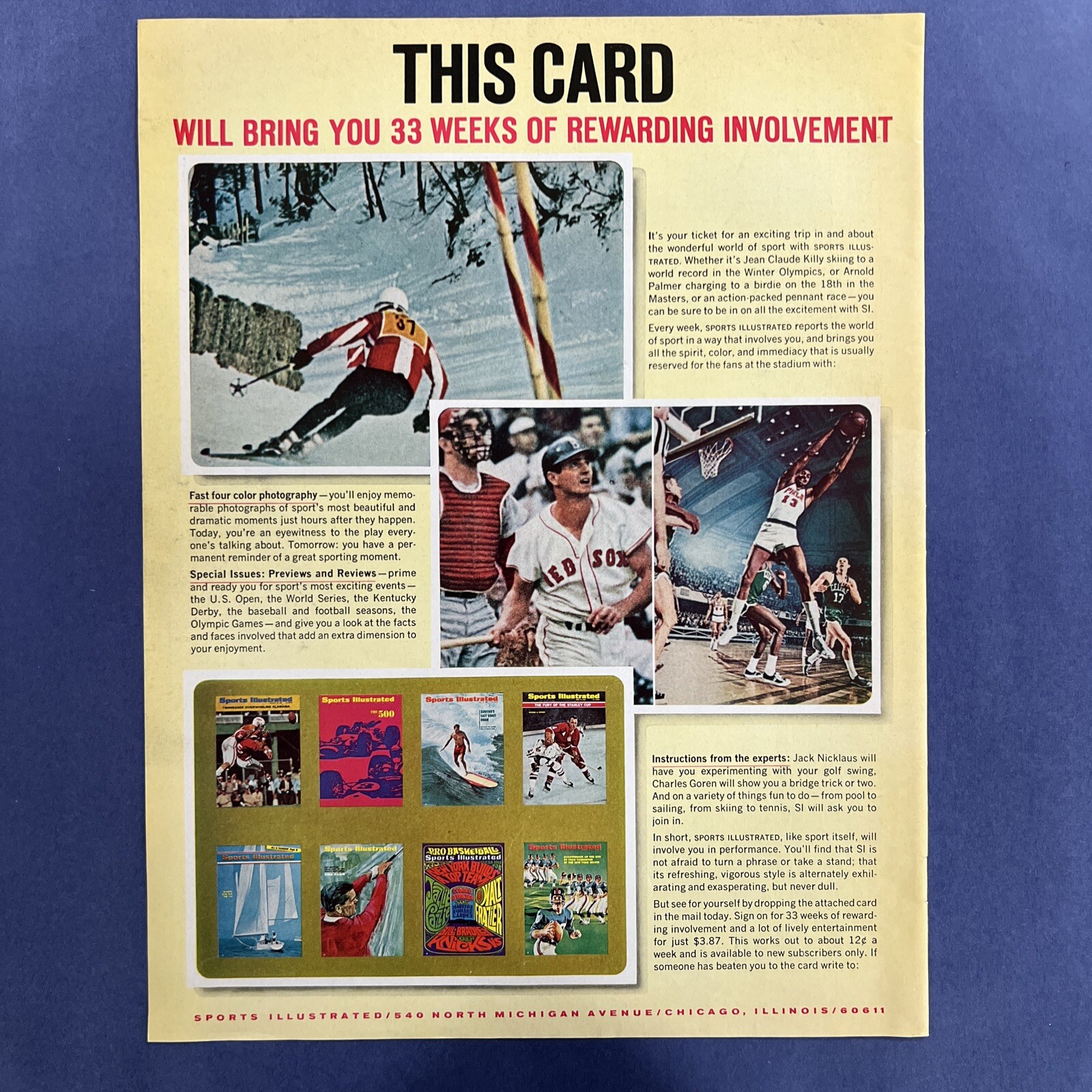 Vintage 1968 Print Ad for Sports Illustrated Magazine Subscription | eBay