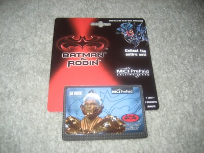 1997 Batman Robin Movie MCI Phone Calling Card Mr. Freeze Arnold ...